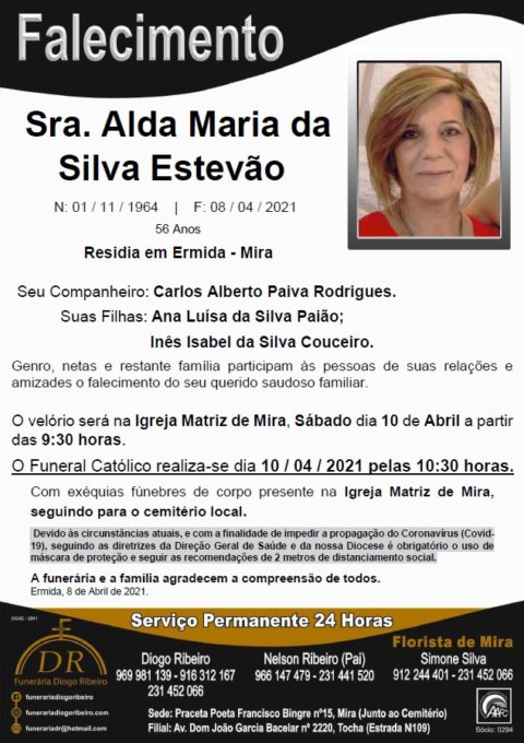 Sra. Alda Maria da Silva Estevão - Funerária Diogo Ribeiro